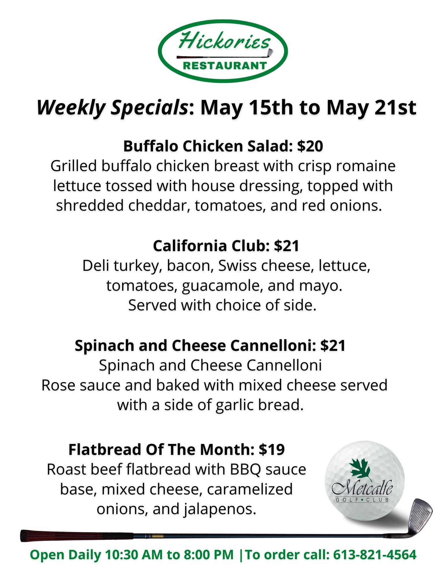 Weekly Specials - Metcalfe Golf Club