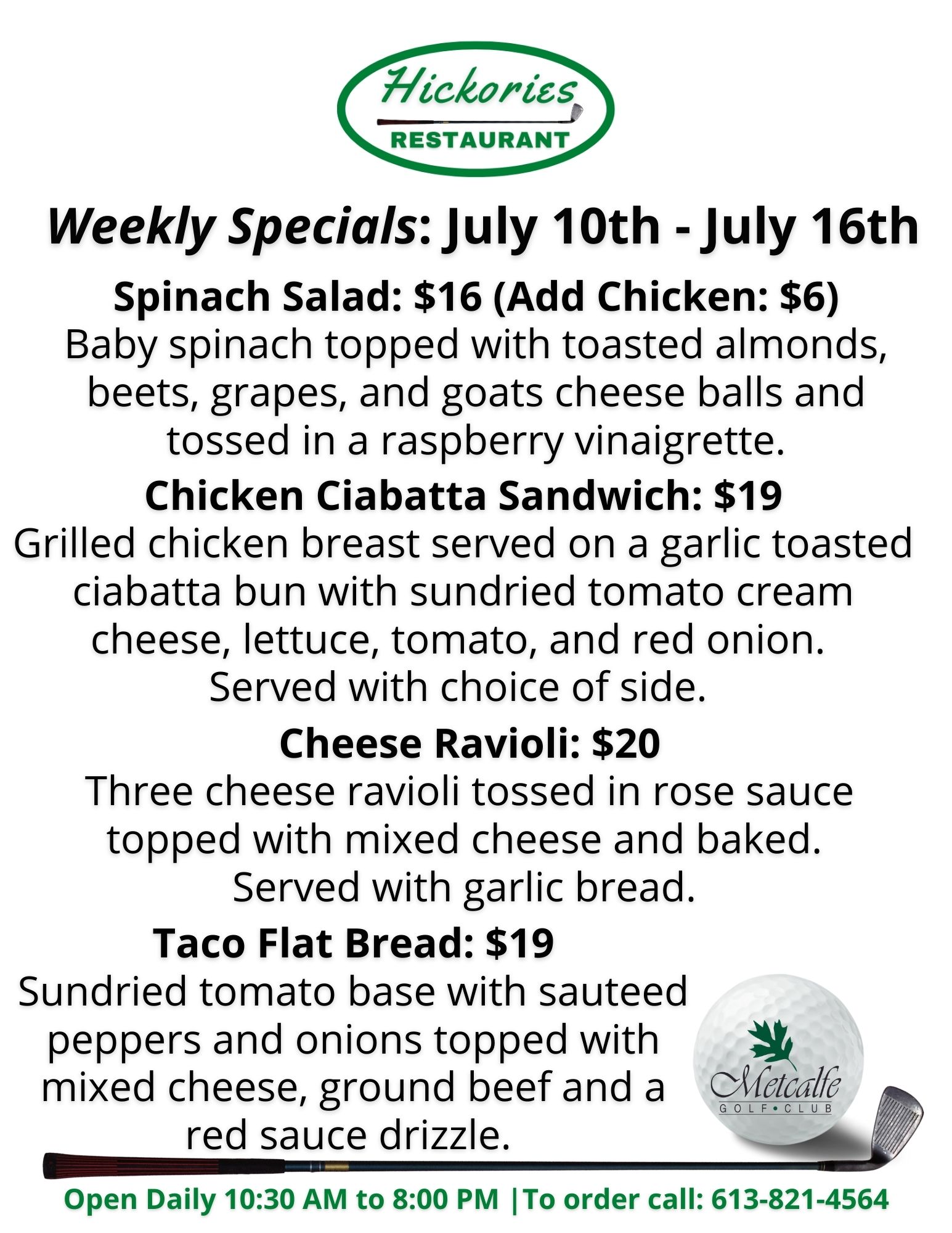 Weekly Specials - Metcalfe Golf Club