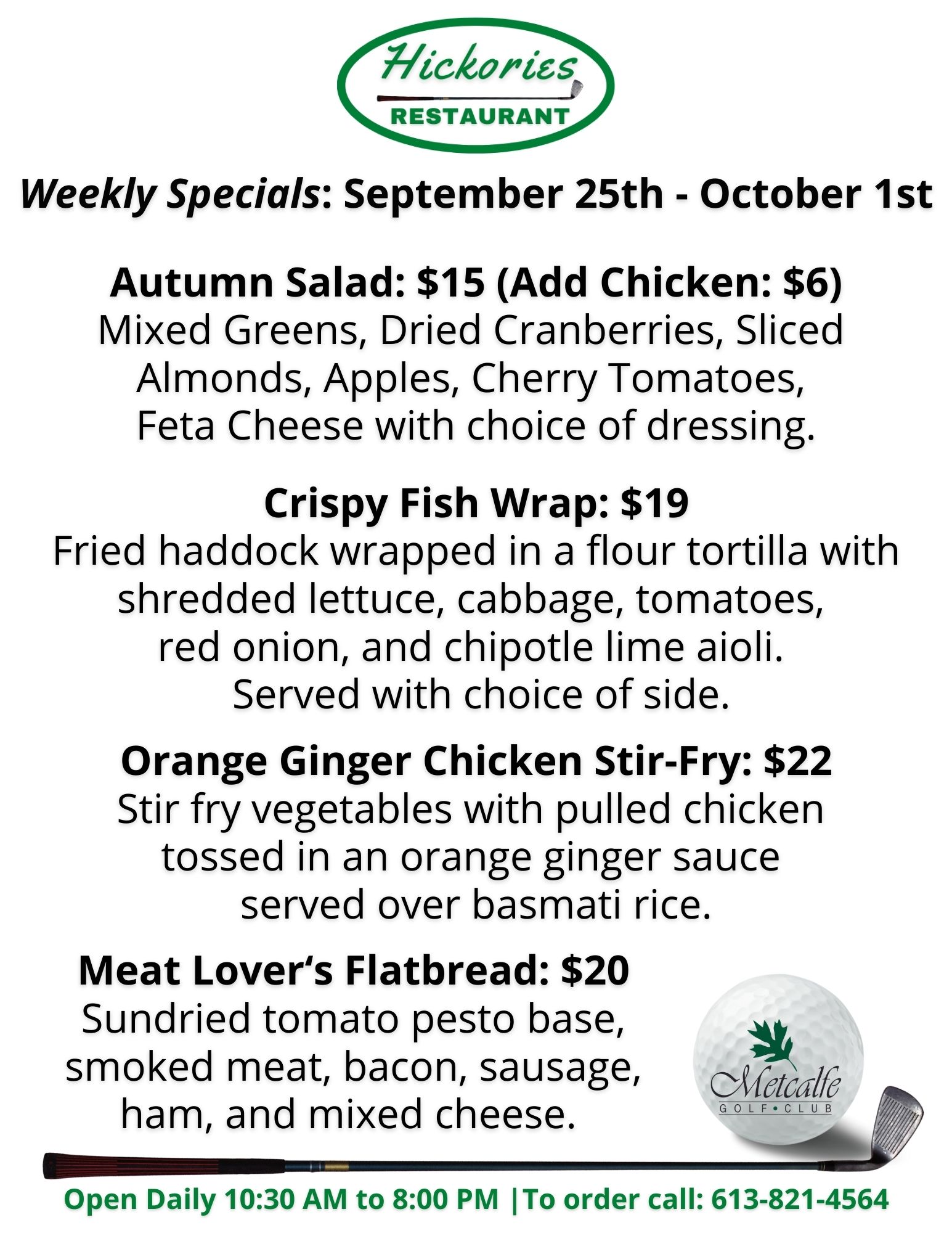 Weekly Specials - Metcalfe Golf Club