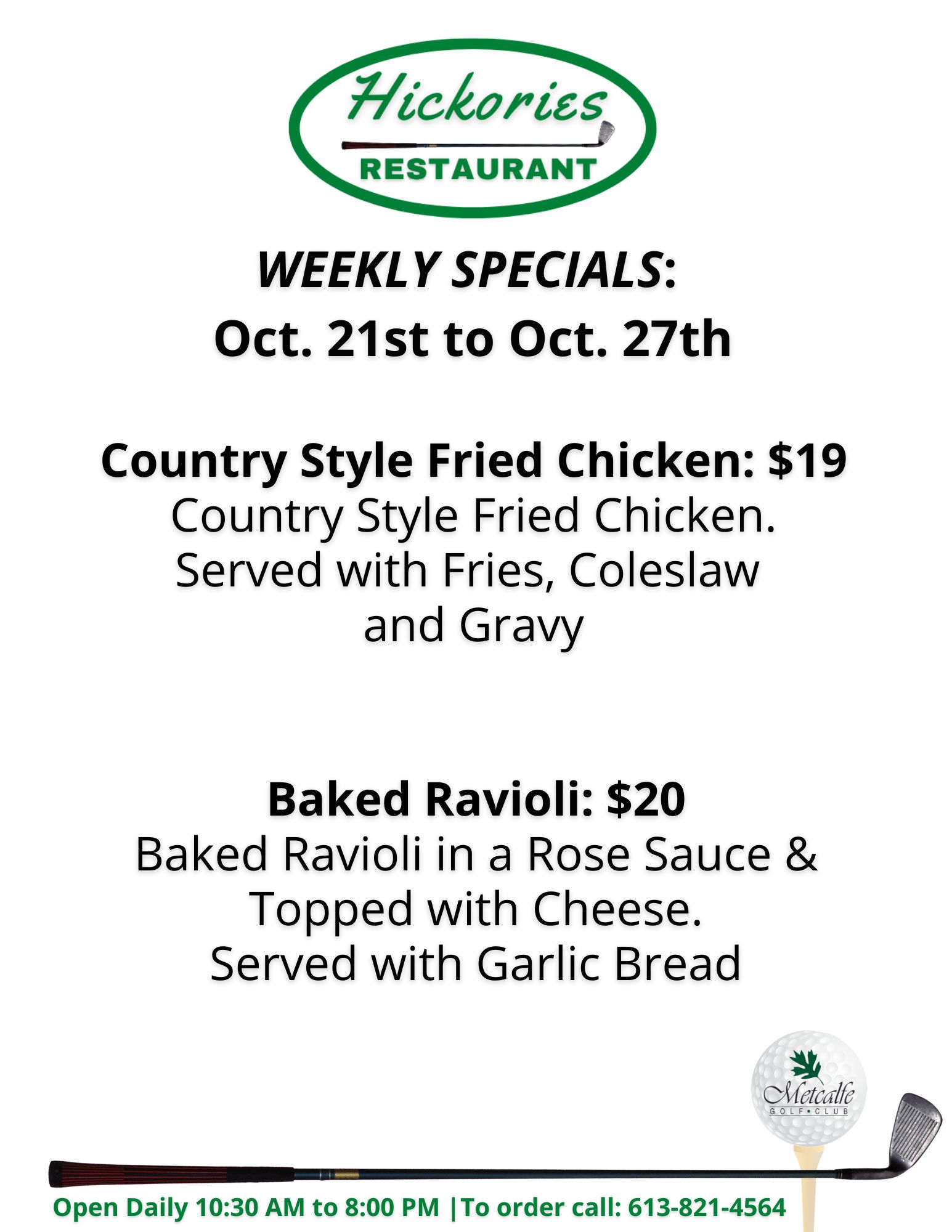 Weekly Specials - Metcalfe Golf Club